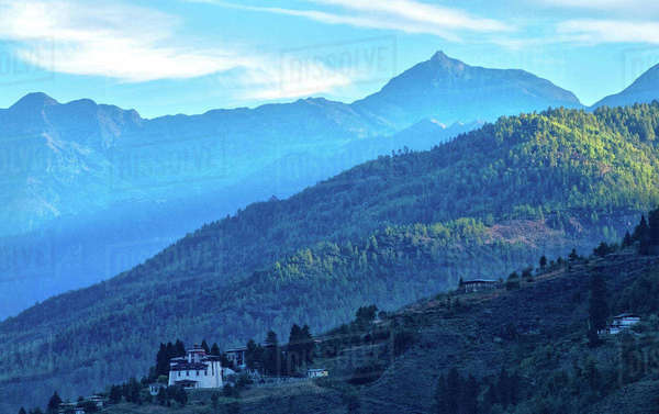 Sunrise across the Himalayas in Bhutan, Asia - Royalty-free Stock Photo ...