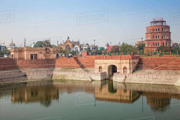 Hussainabad pond and Satkhanda watchtower, Lucknow, Uttar Pradesh ...