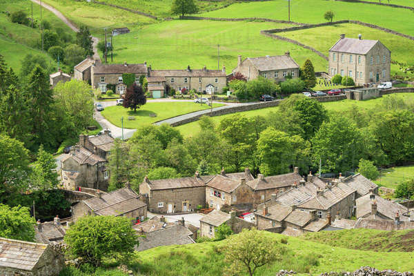 Langthwaite village rooftops, Arkengarthdale, near Reeth, The Yorkshire ...