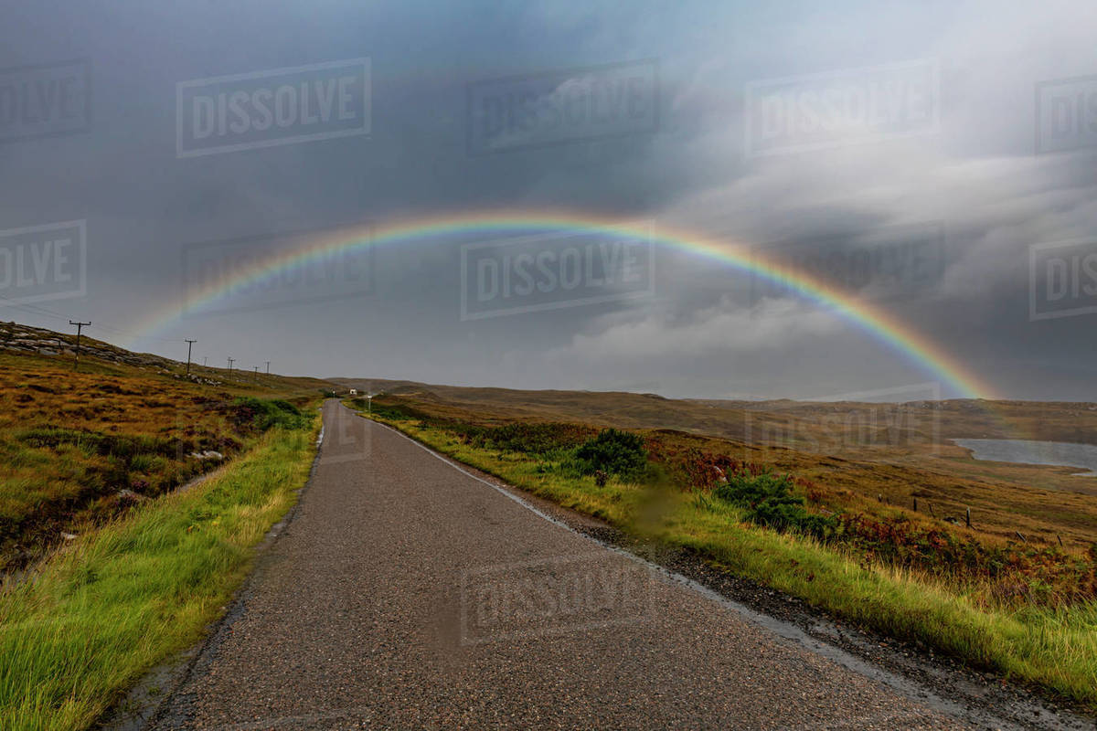 Rainbow over the N500 (NC500) (North Coast 500), Scotland, United ...