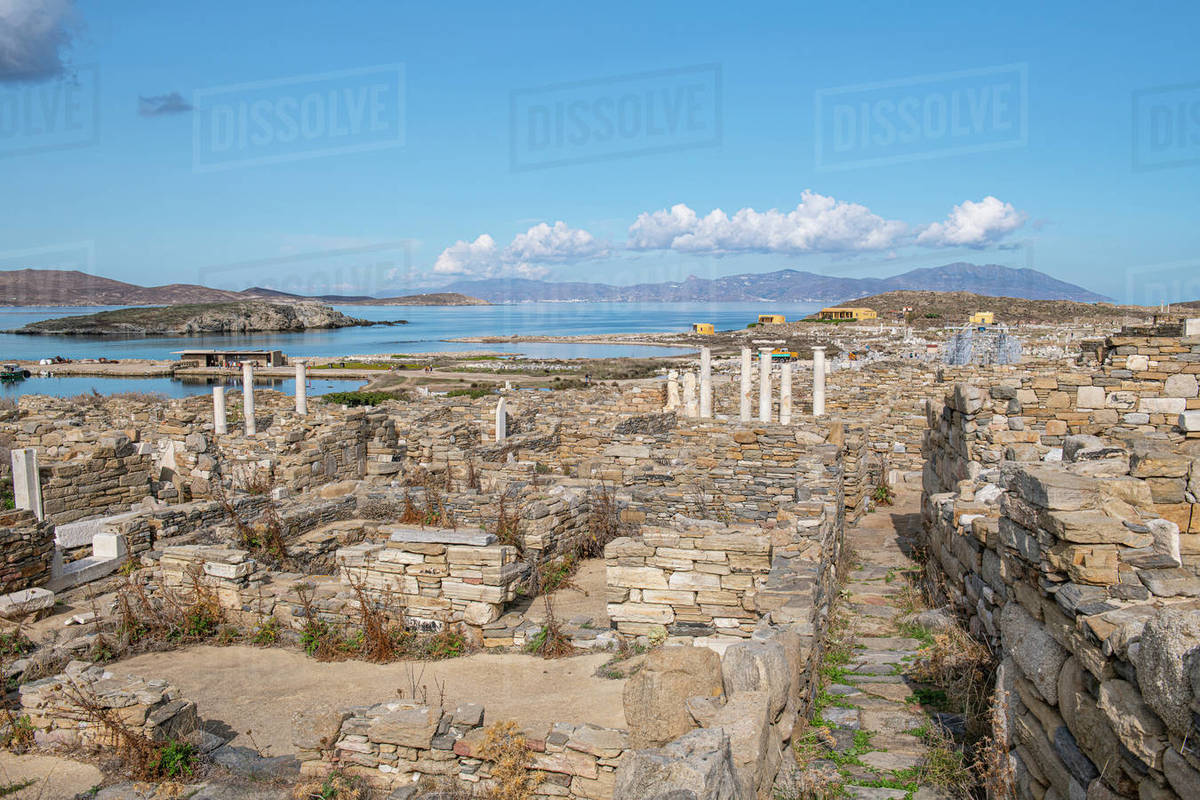 Delos, UNESCO World Heritage Site, near Mykonos, Cyclades, Greek ...