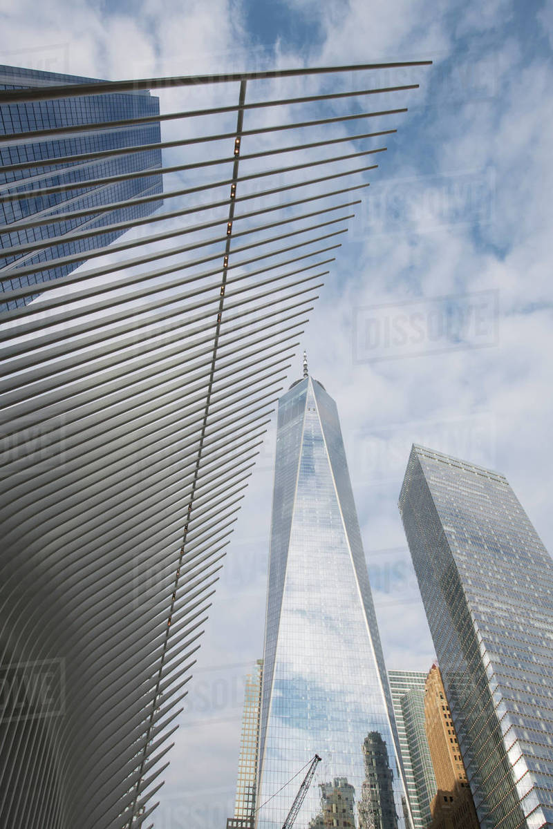 Oculus building and high rises in Lower Manhattan, the Oculus is a ...