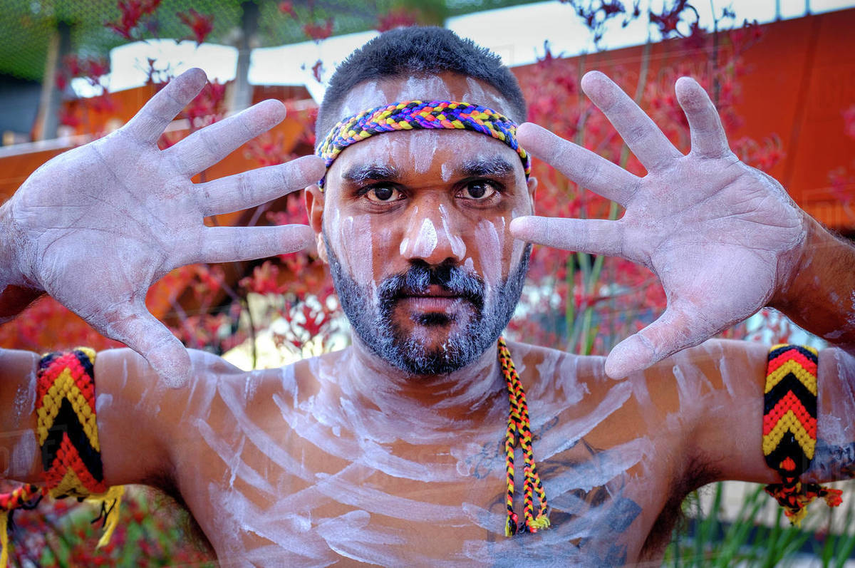 Portrait, Noongar Aboriginal dancers perform songs showcasing their ...