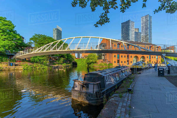 View of 301 Deansgate and footbridge (pedestrian bridge) (Merchants ...