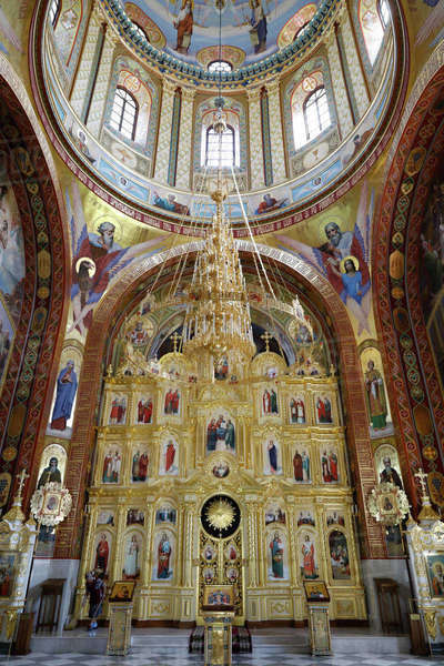 Inside one of the churches, Curchi Monastery, Curchi, Moldova, Europe ...