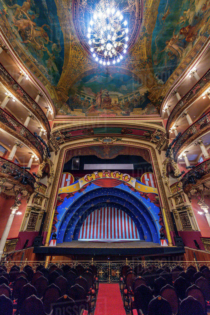 Beautiful interior of the Amazon Theatre, Manaus, Amazonas state ...