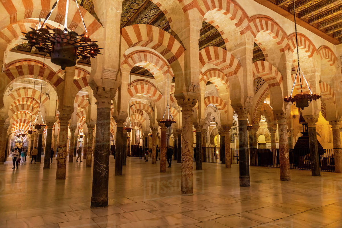 Columns and double-tiered arches, Great Mosque (Mezquita) and Cathedral ...