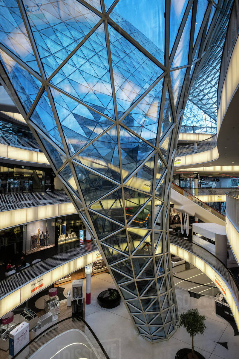 Modern Architecture in the Zeilgalerie Shopping Mall, Frankfurt, Hesse ...