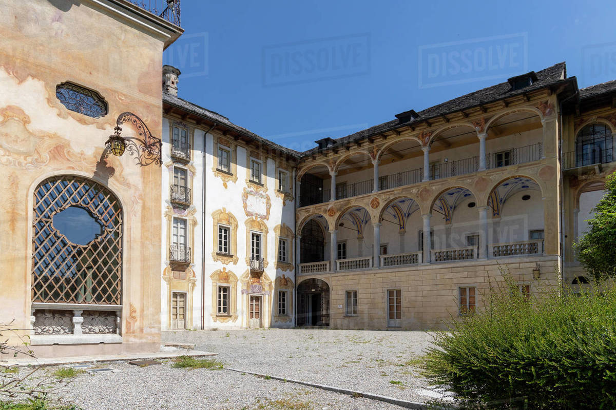 Villa Nigra, historic building in the center of the town of Miasino ...