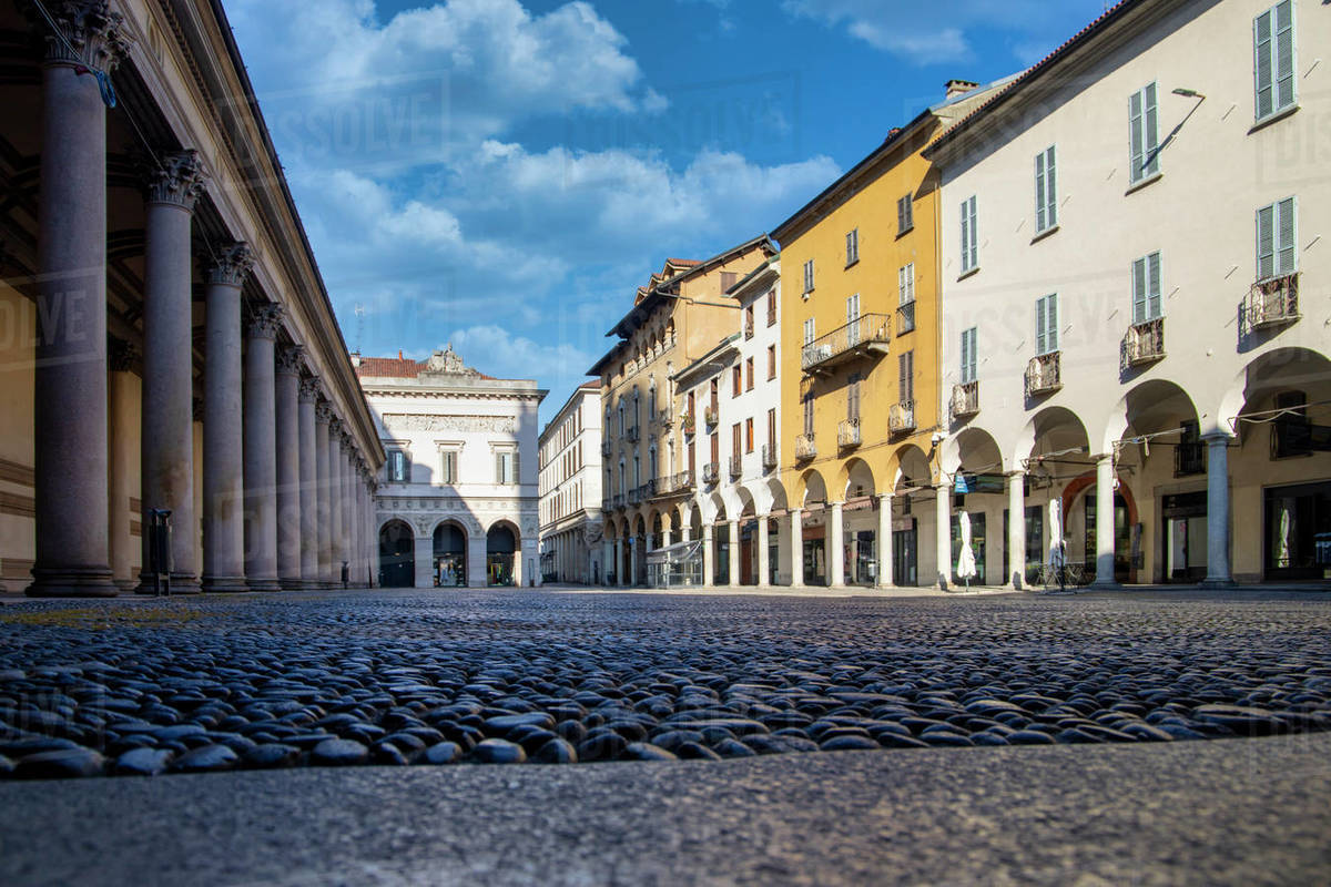 Piazza della Repubblica in Novara with its historic buildings and the ...
