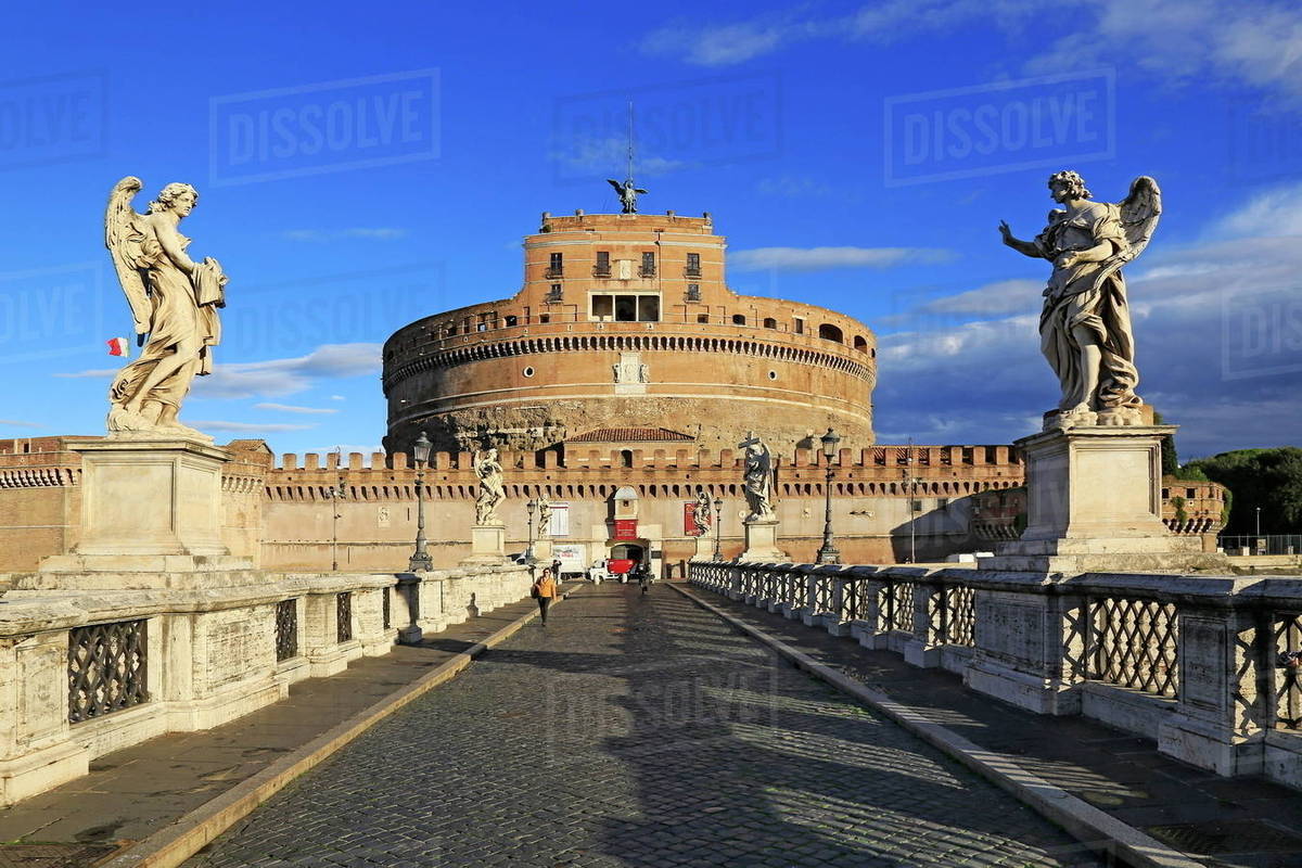 Castel Sant'Angelo Castle with Ponte Sant'Angelo Bridge, UNESCO World Heritage Site, Rome, Lazio ...