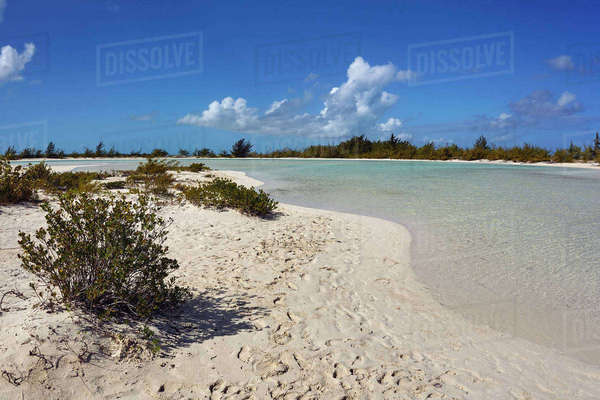 A sand bar on Water Cay, off the northern tip of Providenciales, Turks ...