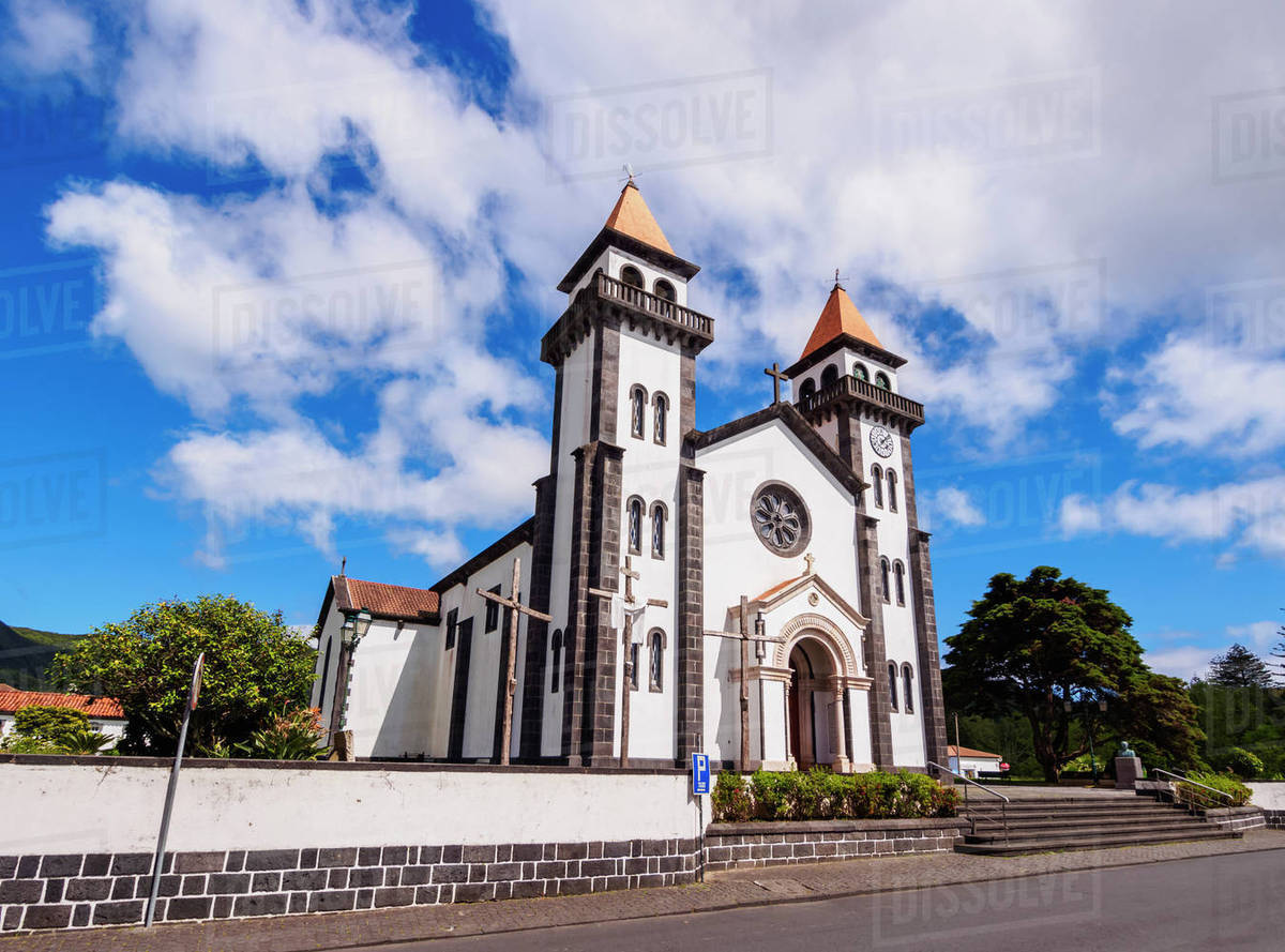 Church of Nossa Senhora da Alegria, Furnas, Sao Miguel Island, Azores ...