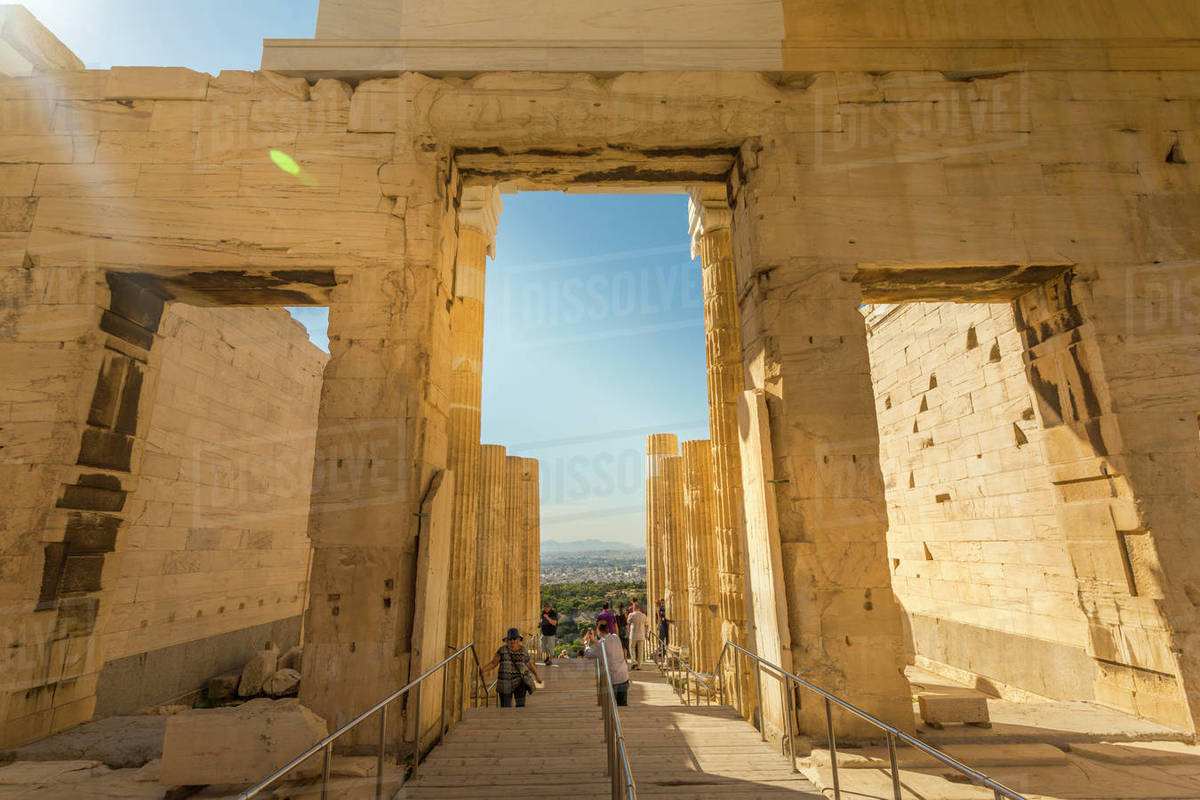View of the Propylaea, the principal gateway to The Acropolis, UNESCO ...