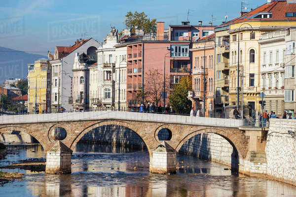 Latin Bridge, Sarajevo, Bosnia and Herzegovina, Europe - Royalty-free ...