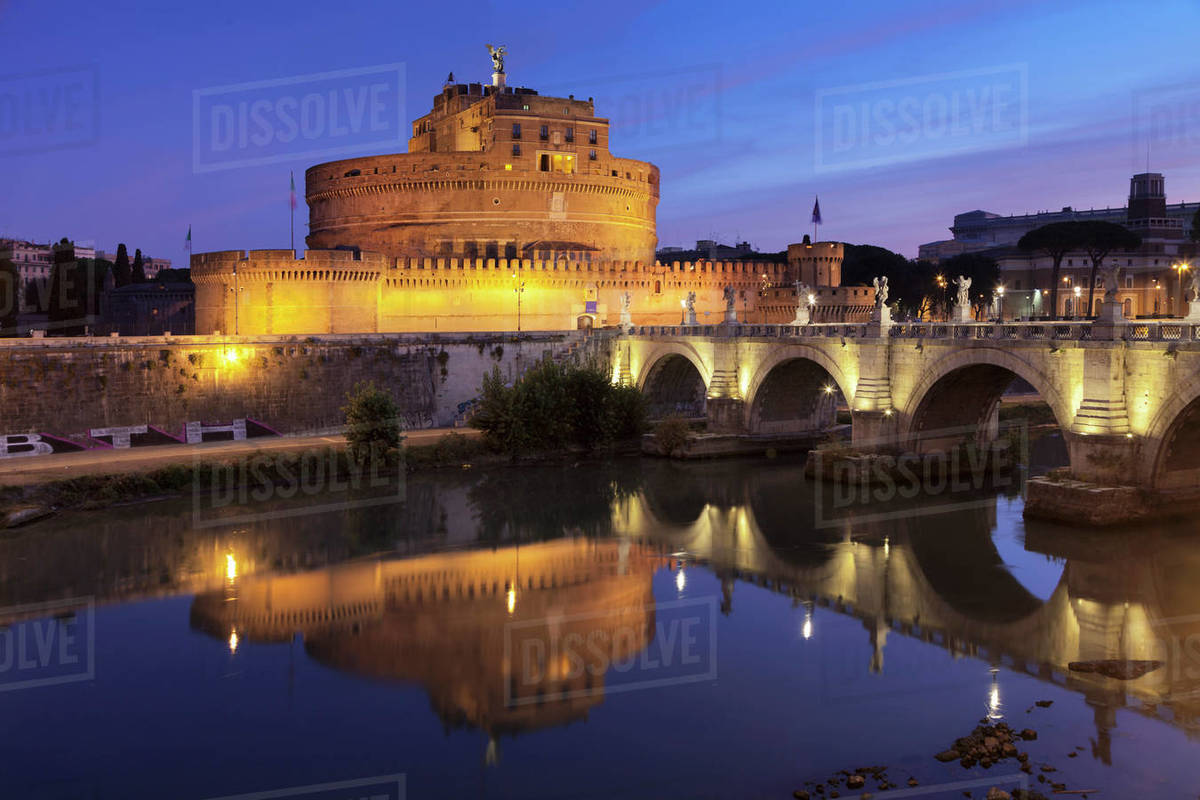 Mausoleum of Hadrian, Castel Sant'Angelo, Ponte Sant'Angelo Bridge, UNESCO World Heritage Site ...