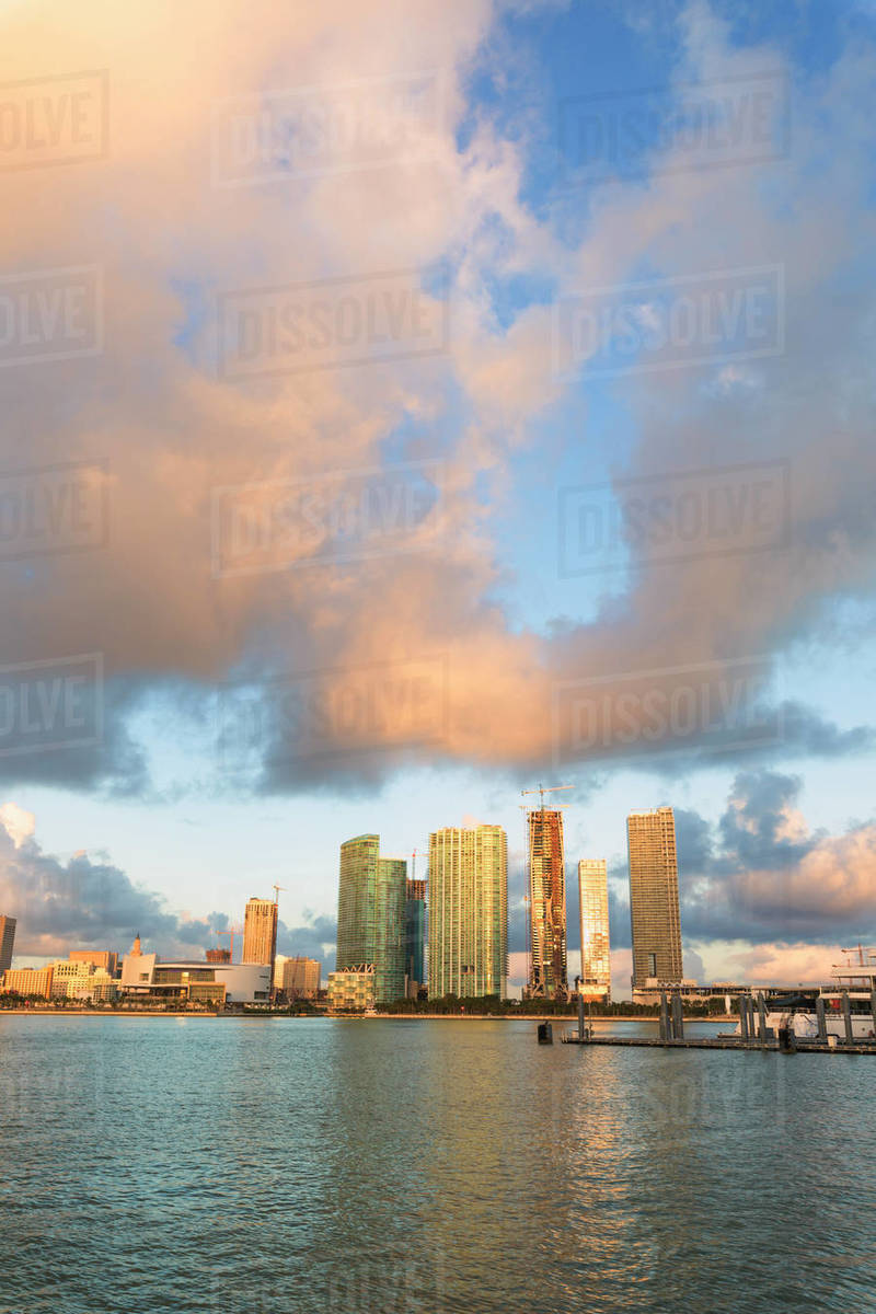 Skyscrapers seen from Watson Island, Miami, Florida, United States of ...