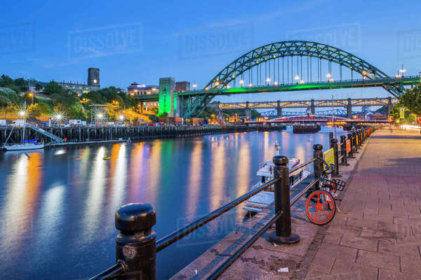 The Millennium Bridge, Tyne Bridge and Sage Gateshead Arts Centre ...