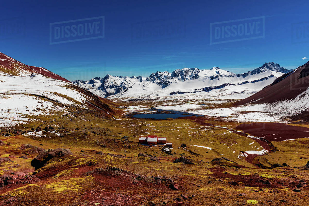 Rainbow Mountain chain in the Andes, Peru, South America - Royalty-free ...