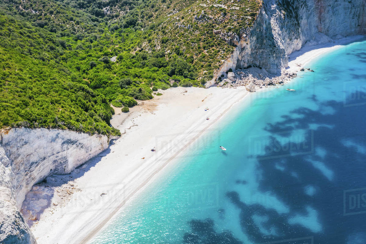 Remote and hidden Fteri beach in Kefalonia Island, Greece, Europe ...