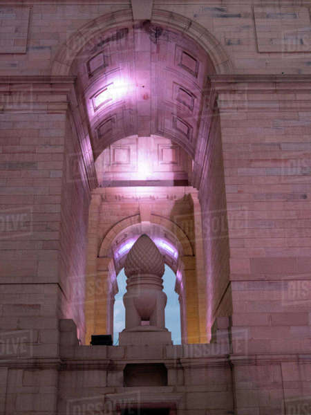 close up side on view of india gate at dusk in new delhi, india ...