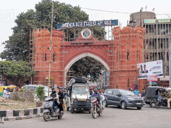 AMRITSAR, INDIA - MARCH 18, 2019: a wide shot of gandhi gate to hall ...
