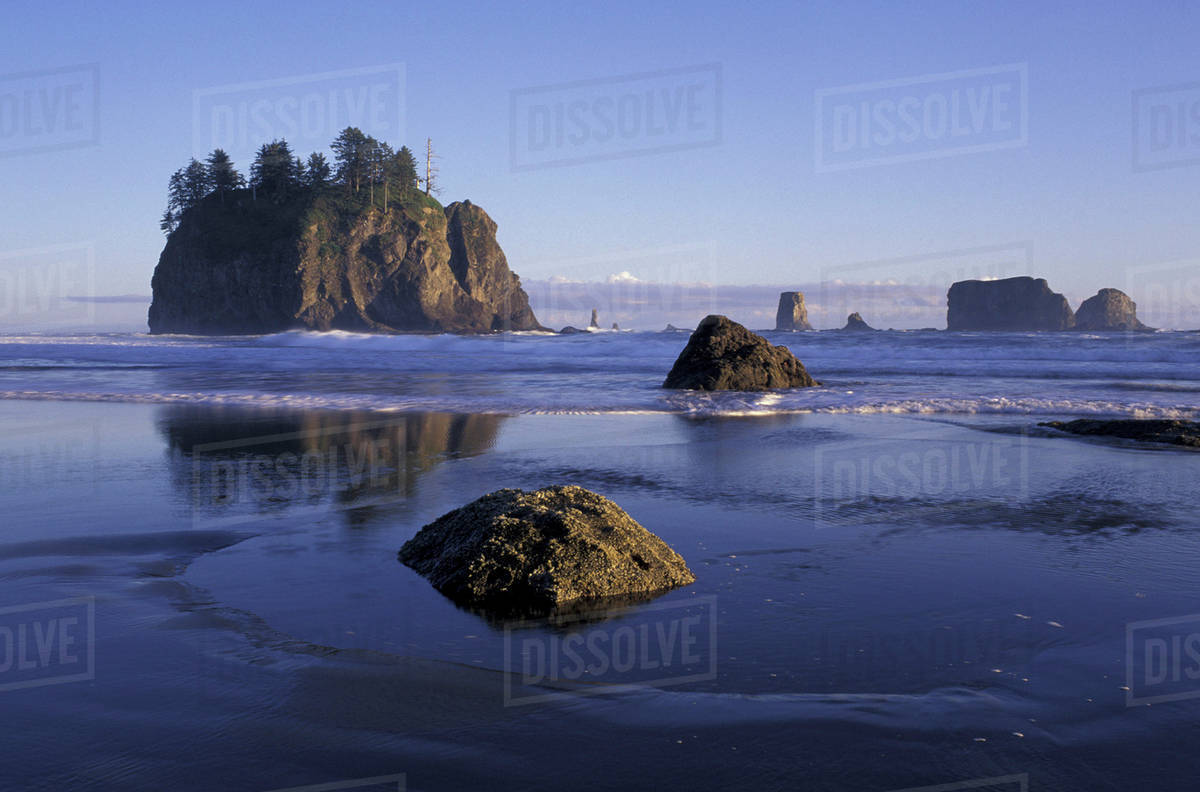 N.A., USA, Washington, Olympic National Park, Crying Lady rock, second ...