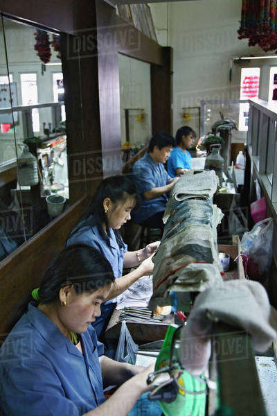 Workers polishing gem stones, Bangkok, Thailand - Royalty-free Stock ...
