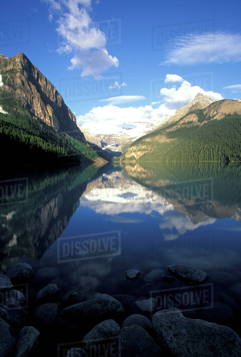 Canada, Alberta, Banff National Park, Victoria Glacier and Lake Louise ...