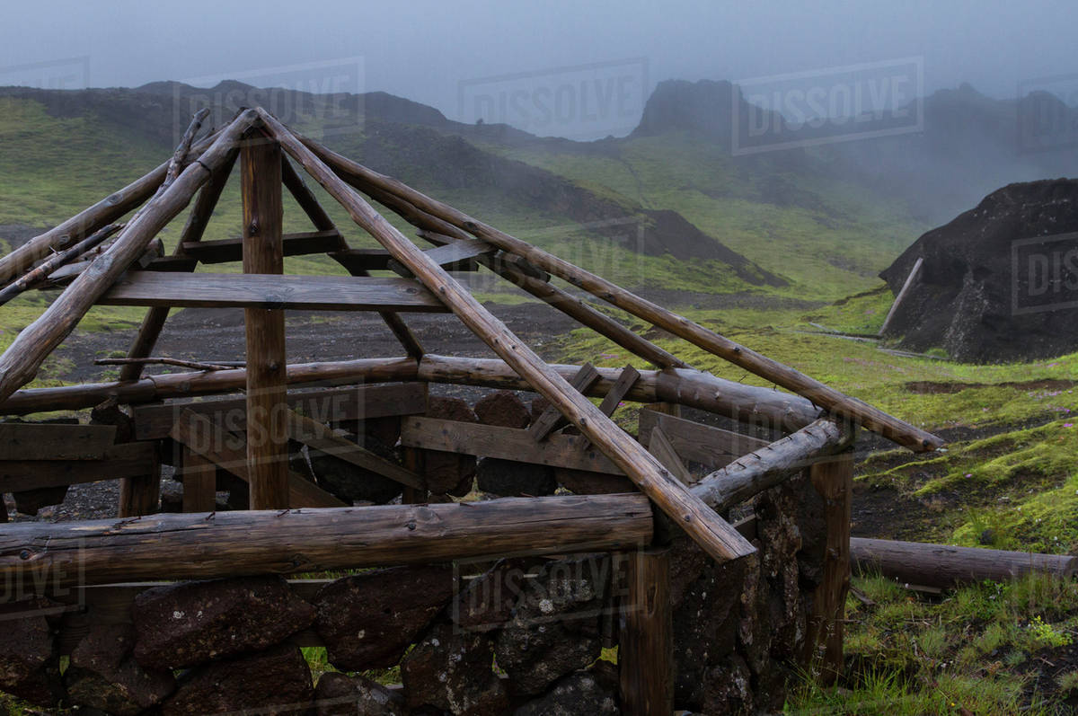 Iceland. Close-up of man-made shelter. - Royalty-free Stock Photo ...