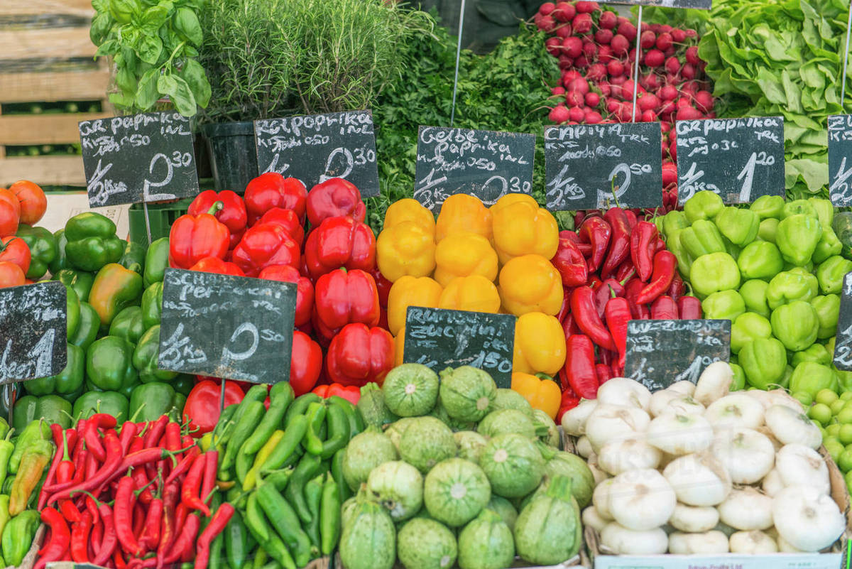 Europe, Austria, Vienna, Farmers Market, Vegetables for Sale. - Royalty ...