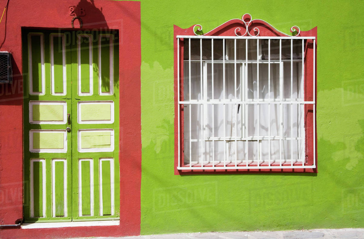 North America, Mexico, Guanajuato state, San Miguel. A colorful green ...