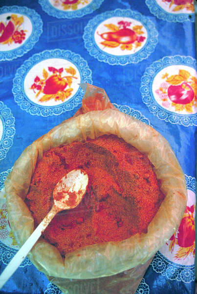 North America, Mexico, Oaxaca Dried chile, ground into powder - Royalty ...