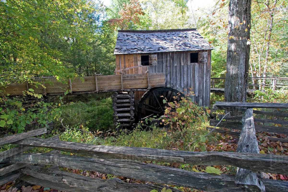 USA - Tennessee. Cable mill in Cades Cove area of Great Smoky Mountains ...