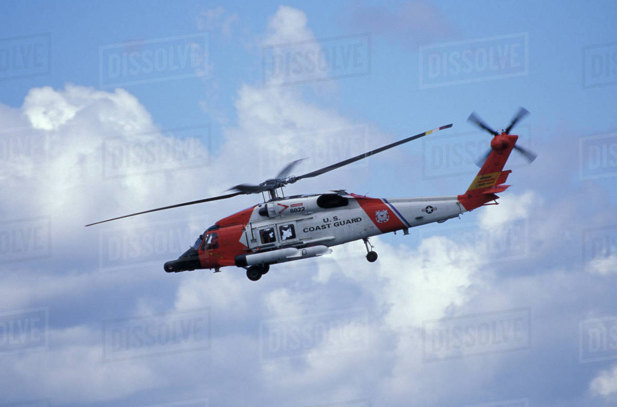 USA, WA, Seattle. Coast Guard helicopter demo. Seattle Maritime ...