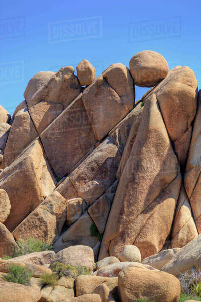 Joshua Tree National Park, granite rock formations - Stock Photo - Dissolve