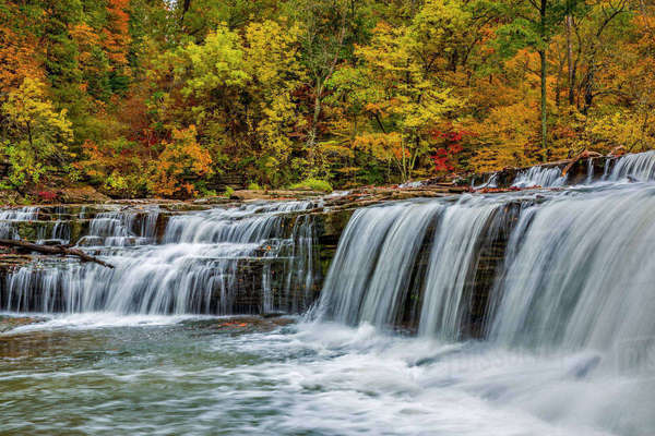 Upper Cataract Falls on Mill Creek in autumn at Lieber State Recreation ...
