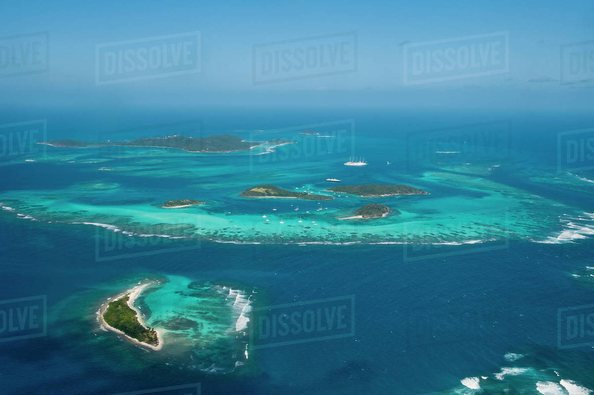 Tobago Cays and Mayreau Island, St. Vincent and the Grenadines. - Stock ...