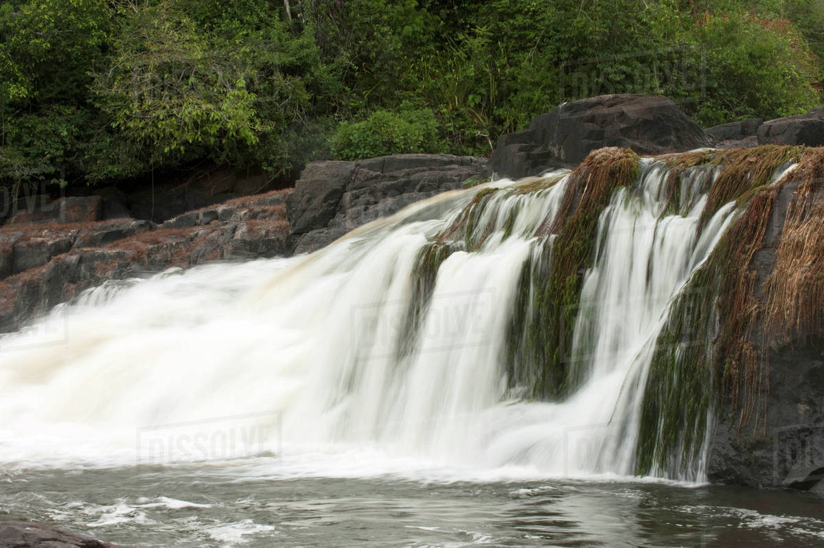 Corona Falls, Rewa River, rainforest, Guyana - Stock Photo - Dissolve