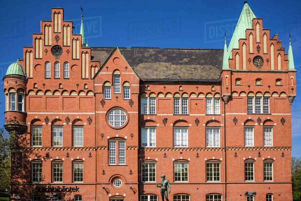 Sweden, Scania, Malmo, City Library, old building exterior (Editorial ...