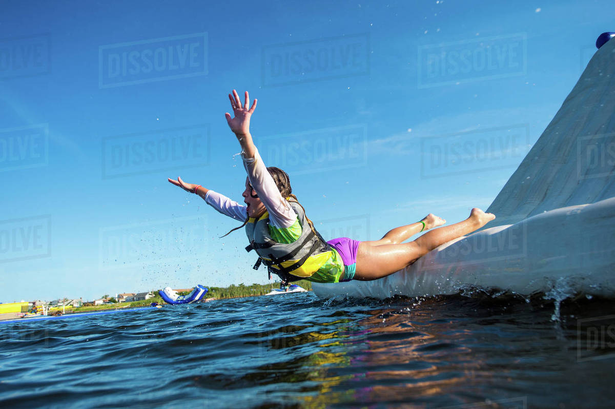 Girl diving into ocean, Seaside Heights, New Jersey, USA - Royalty-free ...