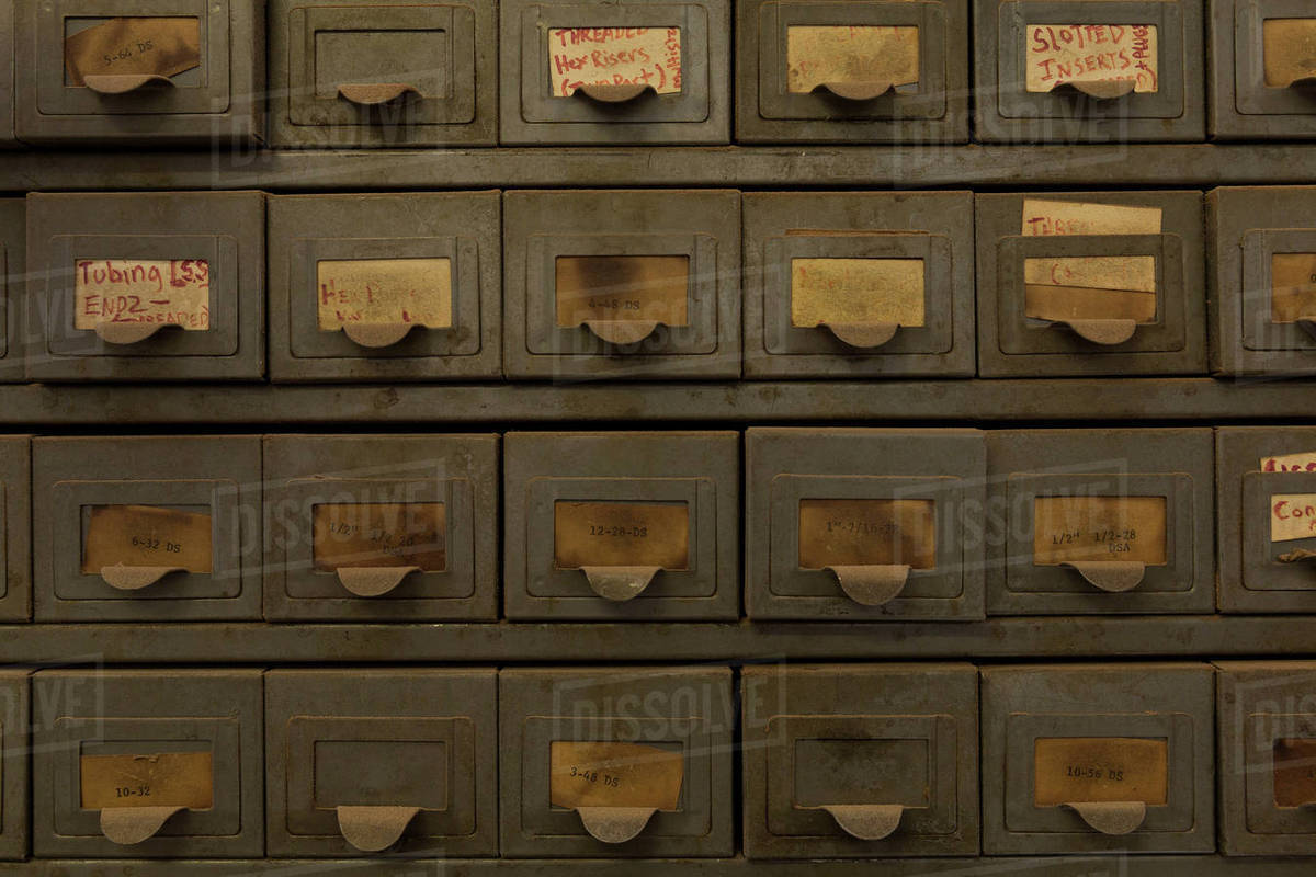 Labelled drawers - Royalty-free Stock Photo | Dissolve