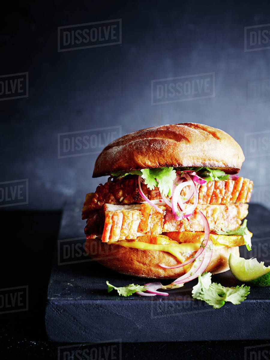 Peruvian Burger, close-up - Royalty-free Stock Photo | Dissolve