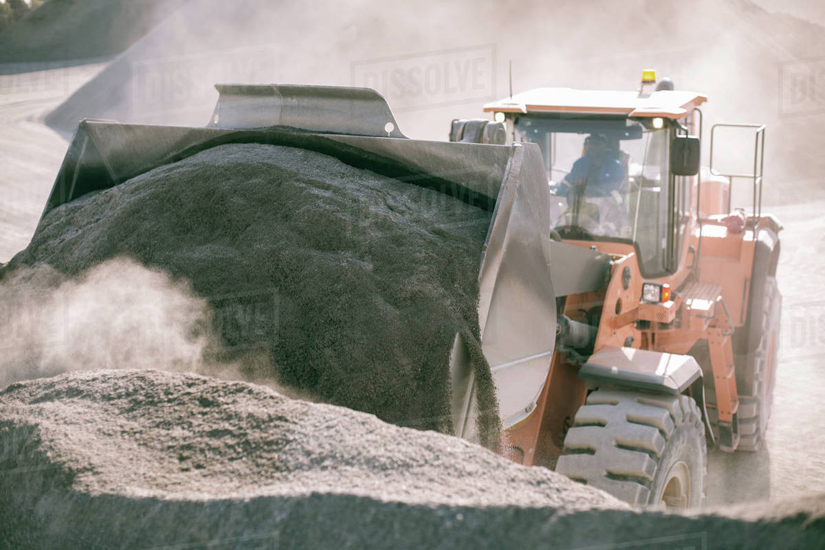 Quarry worker using heavy machinery in quarry - Royalty-free Stock ...