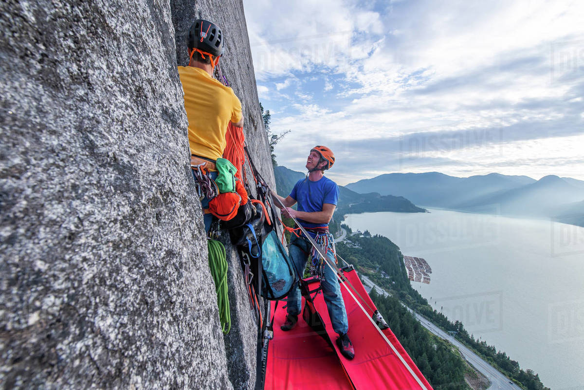 Big wall climbing with portaledge, Squamish, British Columbia, Canada ...