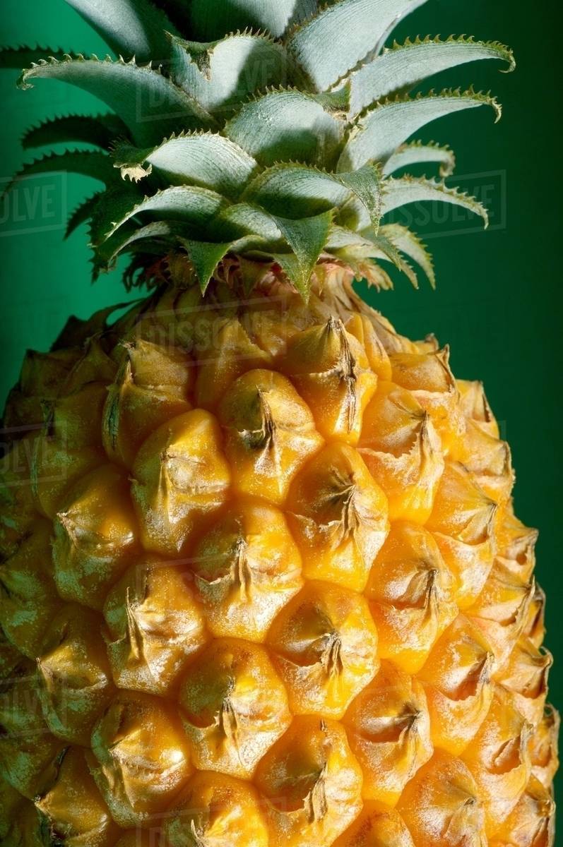 Pineapple on green background - Royalty-free Stock Photo | Dissolve