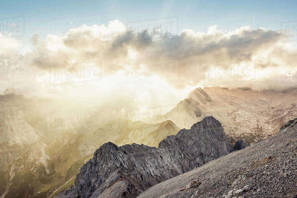 Mount Hochwanner, Wetterstein Mountains, Bavaria - Royalty-free Stock ...