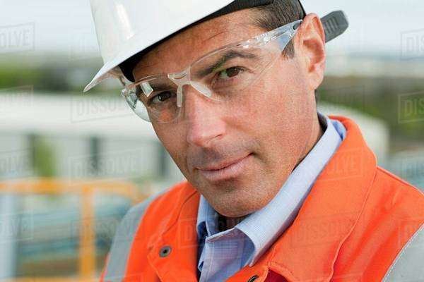 Engineer wearing safety goggles - Royalty-free Stock Photo | Dissolve