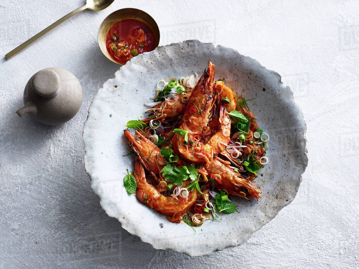 Pla Goong shrimp meal - Stock Photo - Dissolve