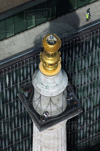 Viewing platform at Monument to the Great Fire of London - Royalty-free ...